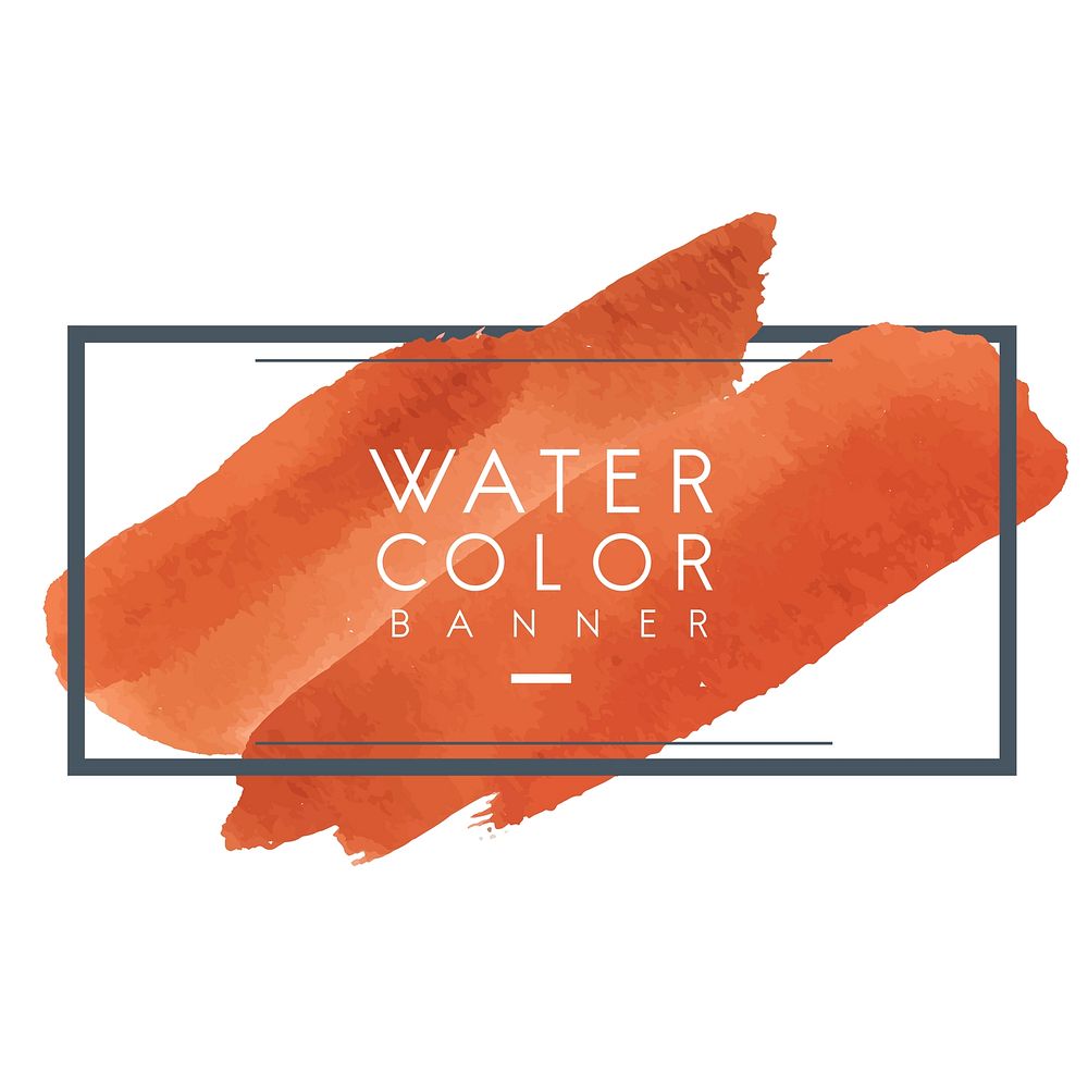 Orange watercolor banner design vector | Free Vector - rawpixel