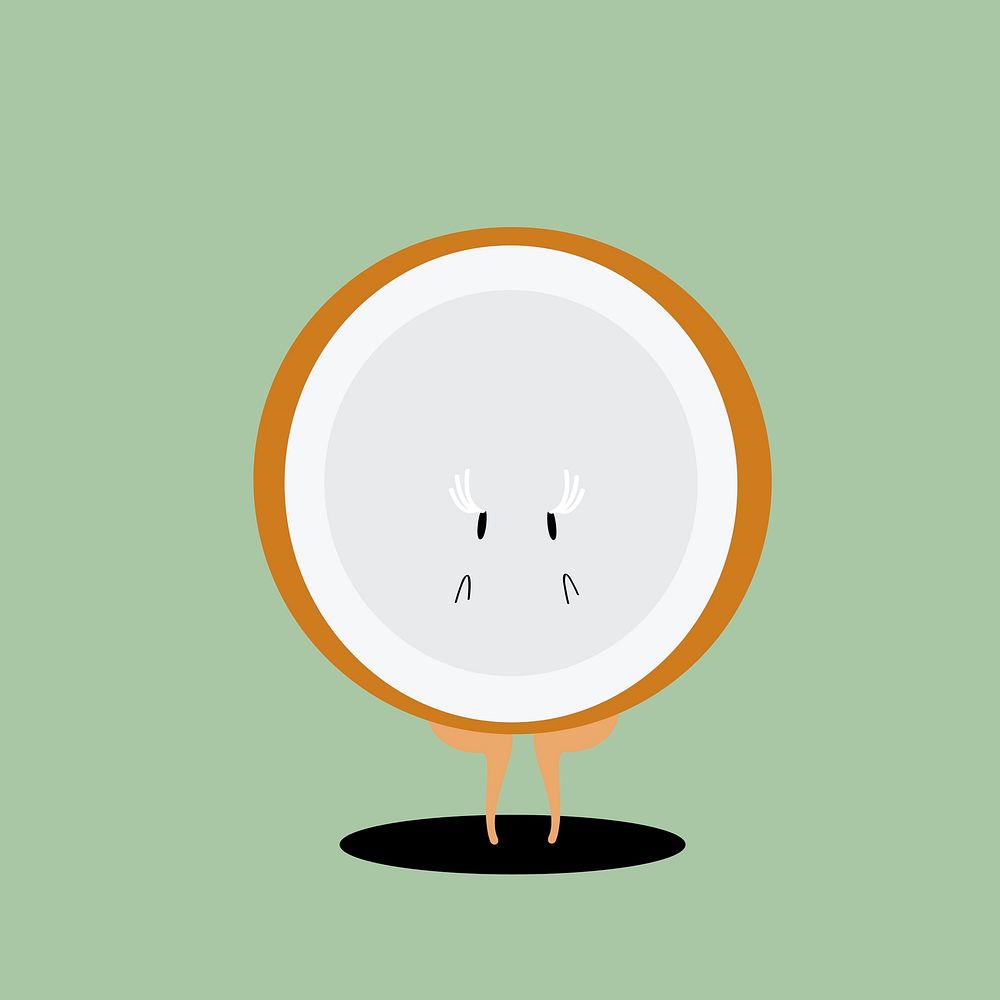 Half of a coconut cartoon | Free Vector Illustration - rawpixel
