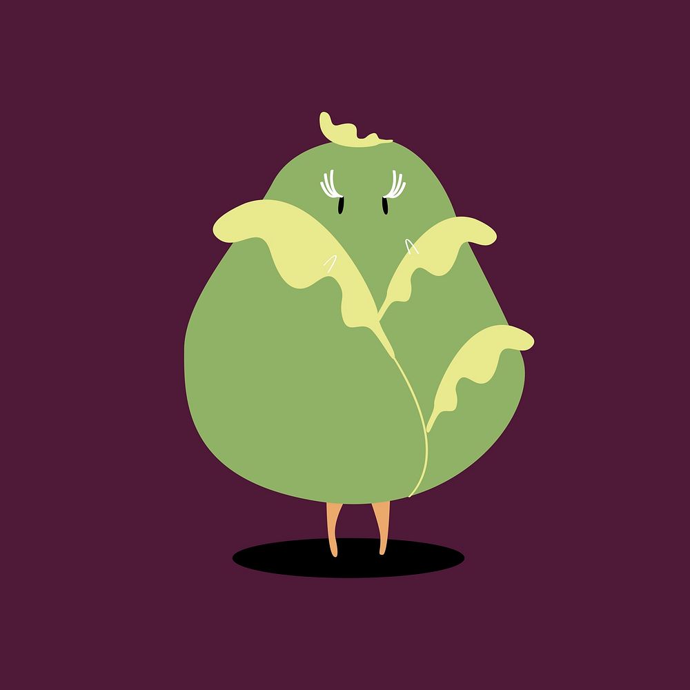 Fresh cabbage cartoon character vector | Free Vector Illustration ...