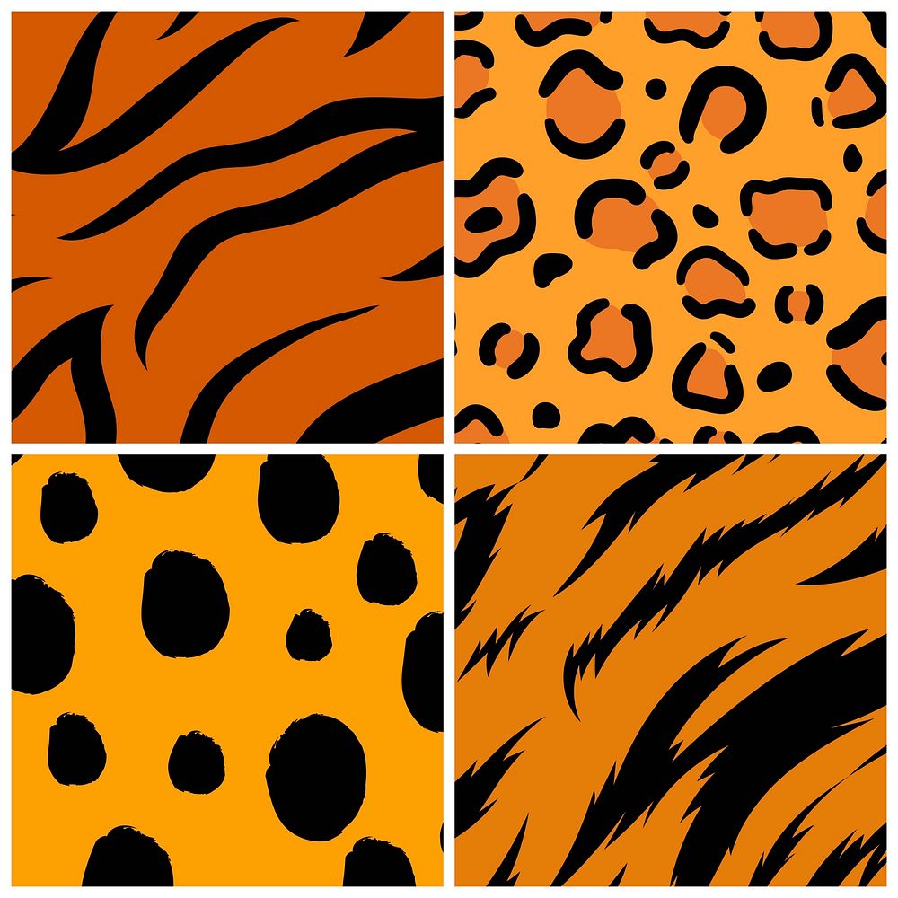 Set of seamless animal print | Free Vector - rawpixel