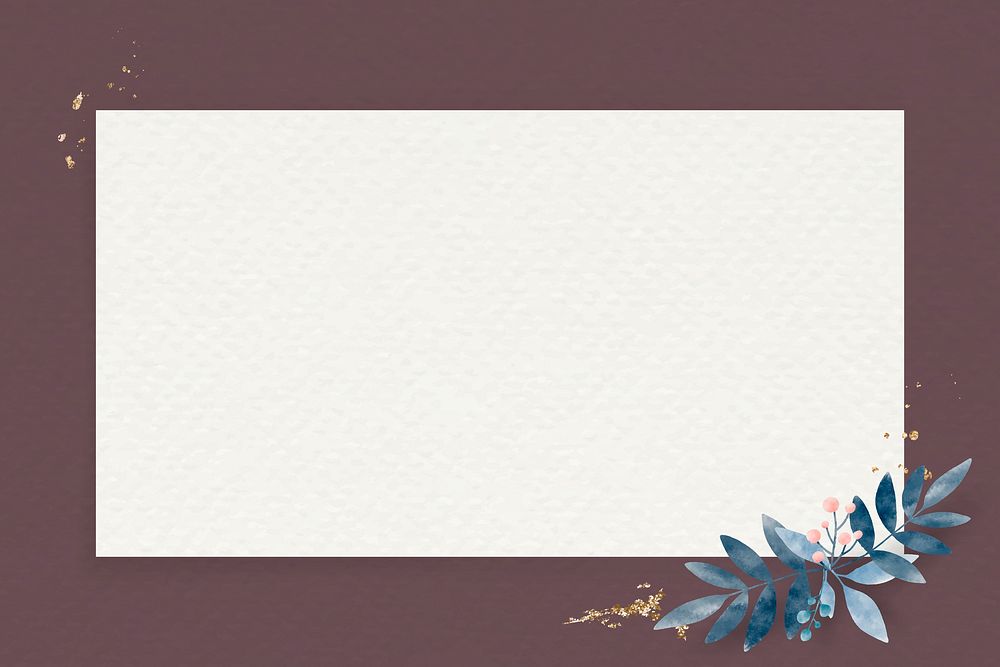 Leafy paper rectangle frame vector | Premium Vector - rawpixel