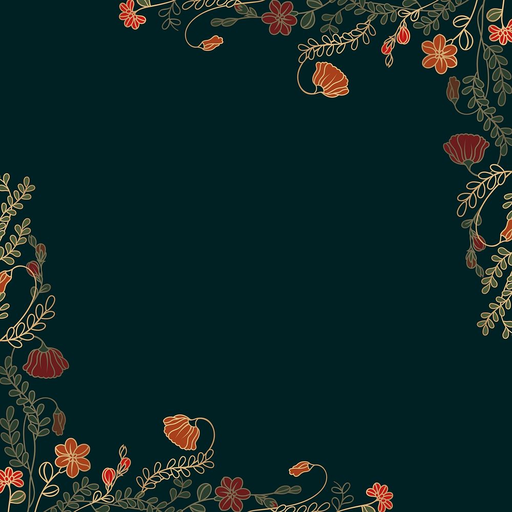 Empty floral frame design vector | Free Vector - rawpixel