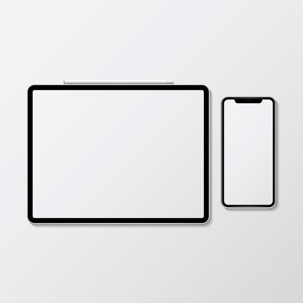 Digital tablet and a mobile | Free Vector Mockup - rawpixel