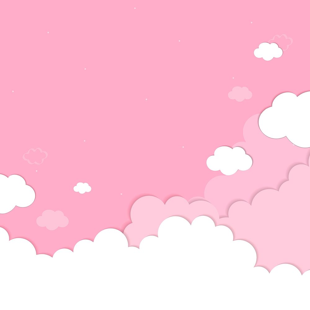 Pink sky with clouds wallpaper | Free Vector - rawpixel