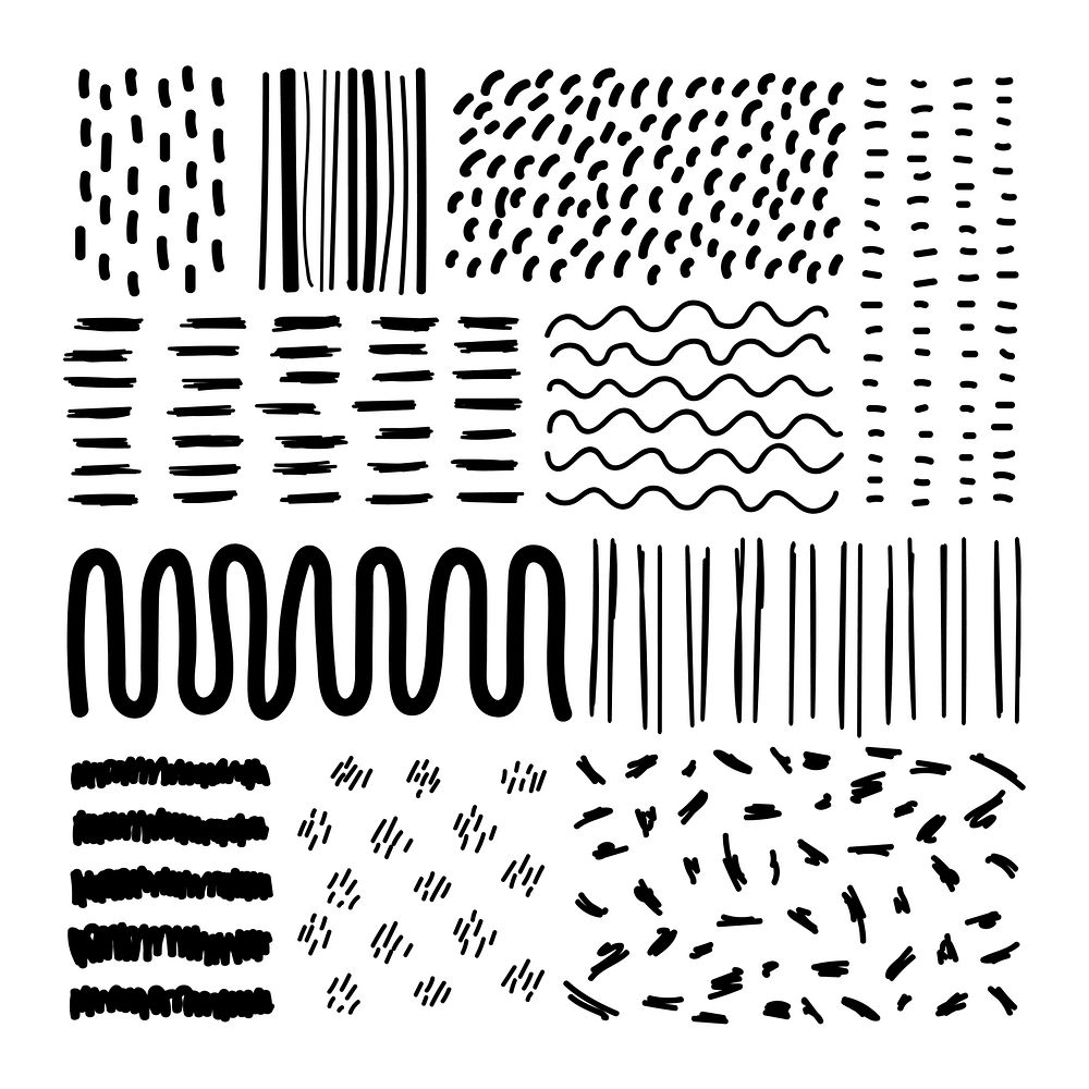Hand drawn patterned design elements | Free Vector - rawpixel