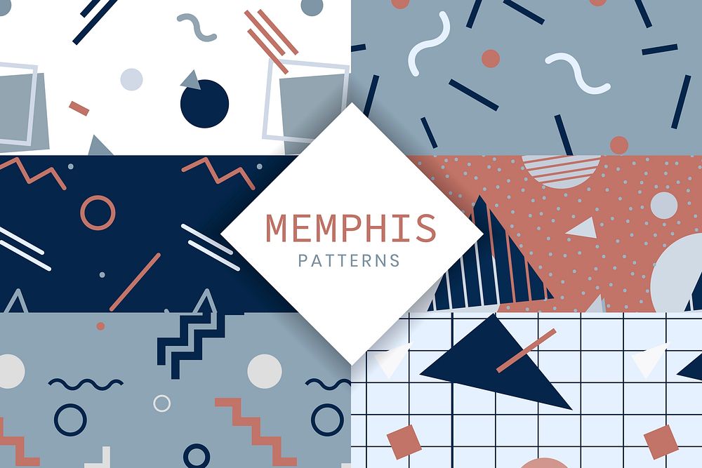 Memphis patterned backgrounds vector set | Free Vector - rawpixel