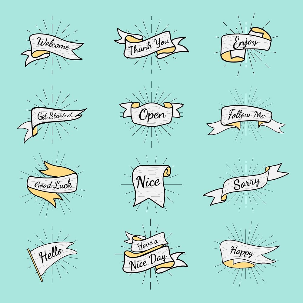 Banners with texts vector set | Free Vector - rawpixel