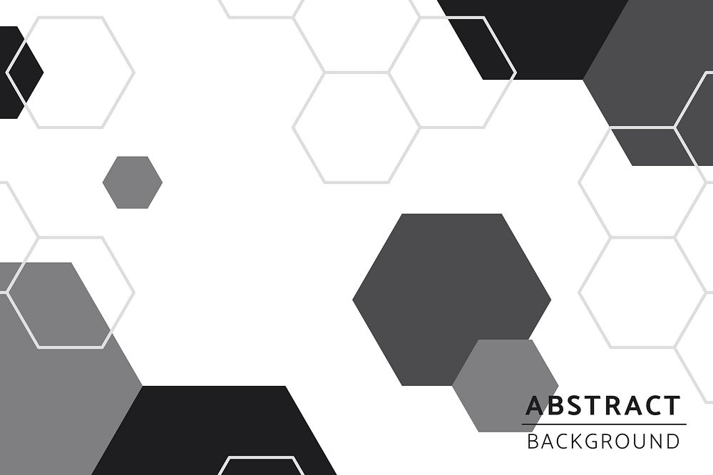 Black and white hexagon geometric | Free Vector - rawpixel