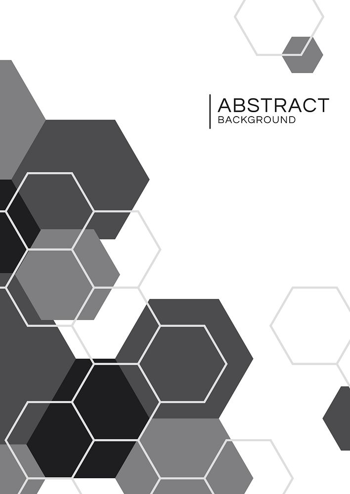 Black and white hexagon geometric | Premium Vector - rawpixel