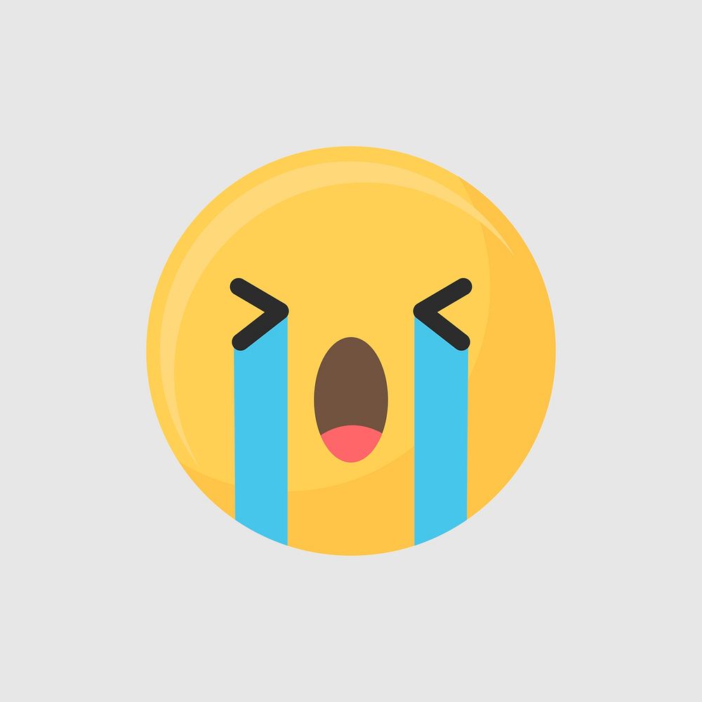 Crying face emoticon symbol vector | Free Vector - rawpixel