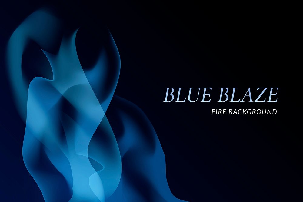 Blue blazing flame on a black | Free Vector - rawpixel