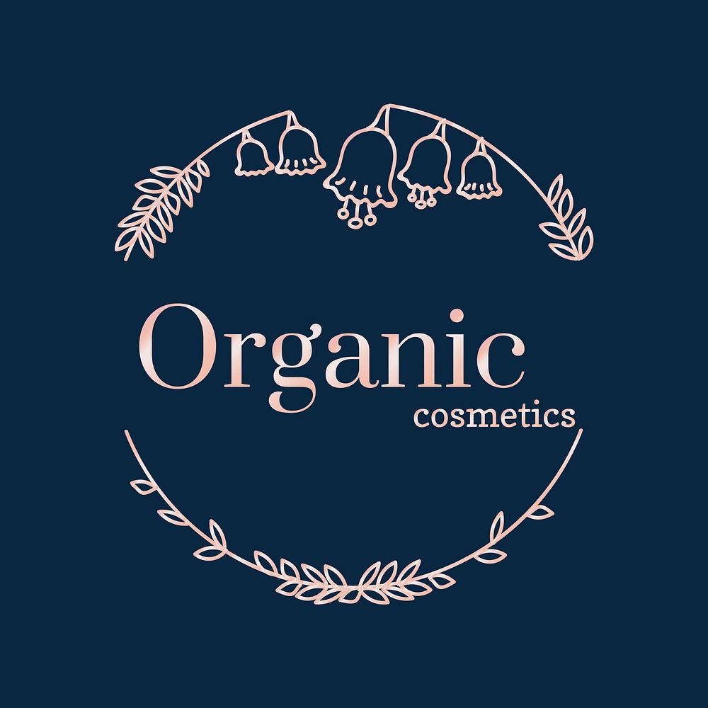 Floral organic cosmetics logo vector | Free Vector - rawpixel