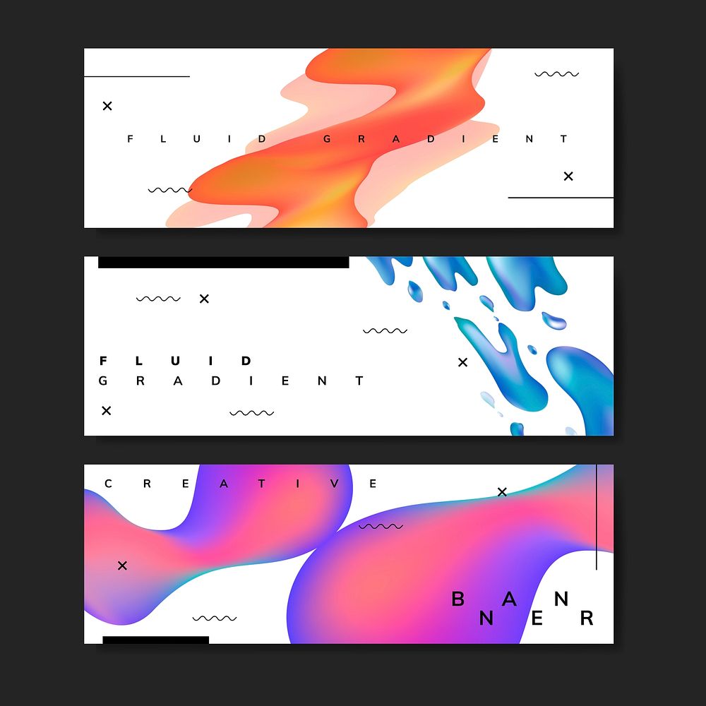 Colorful fluid gradient banner vector | Free Vector - rawpixel