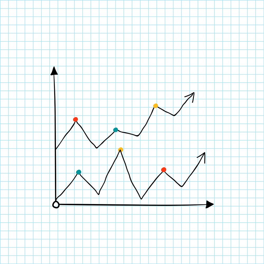 Growing line chart arrows vector | Free Vector - rawpixel