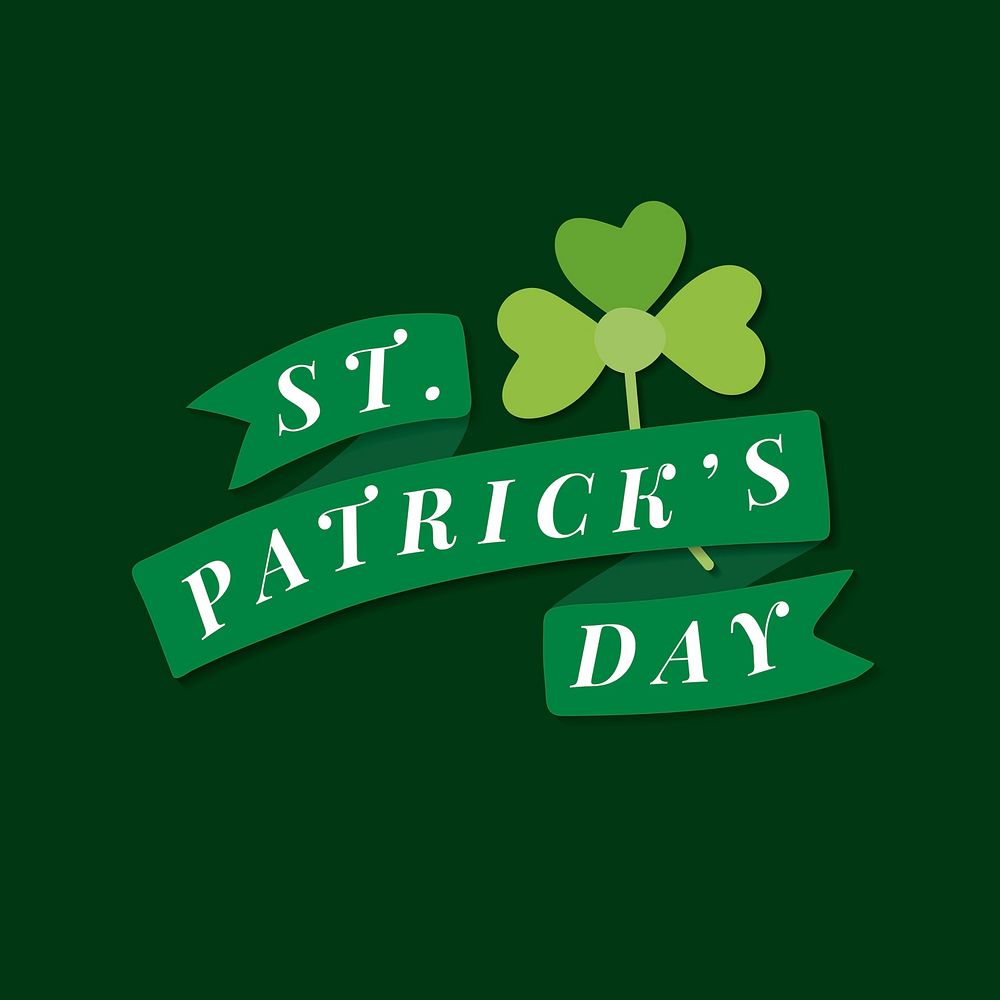 St.Patrick's Day ribbon banner vector | Free Vector - rawpixel