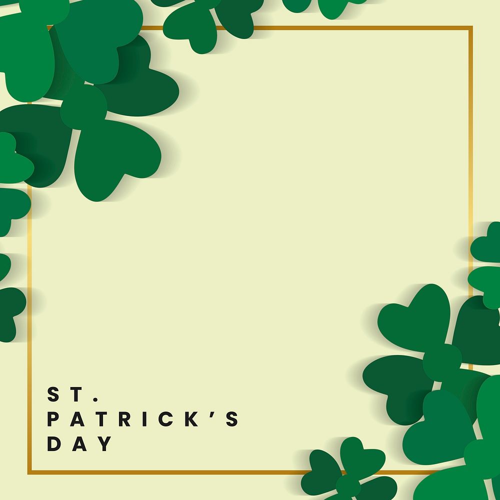 St.Patrick's Day square frame vector | Free Vector - rawpixel