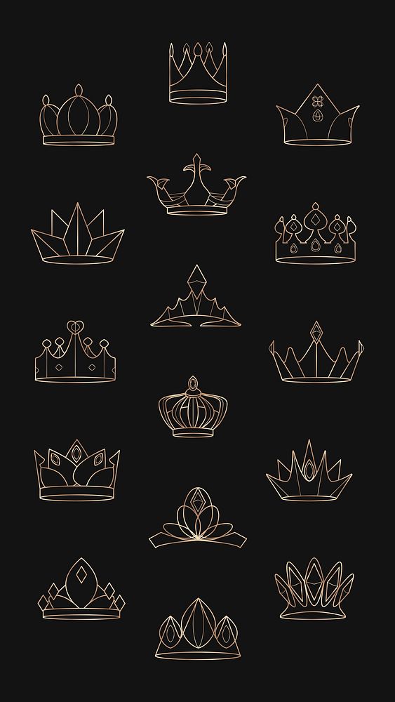 Luxurious geometric crown design collection | Premium Vector - rawpixel