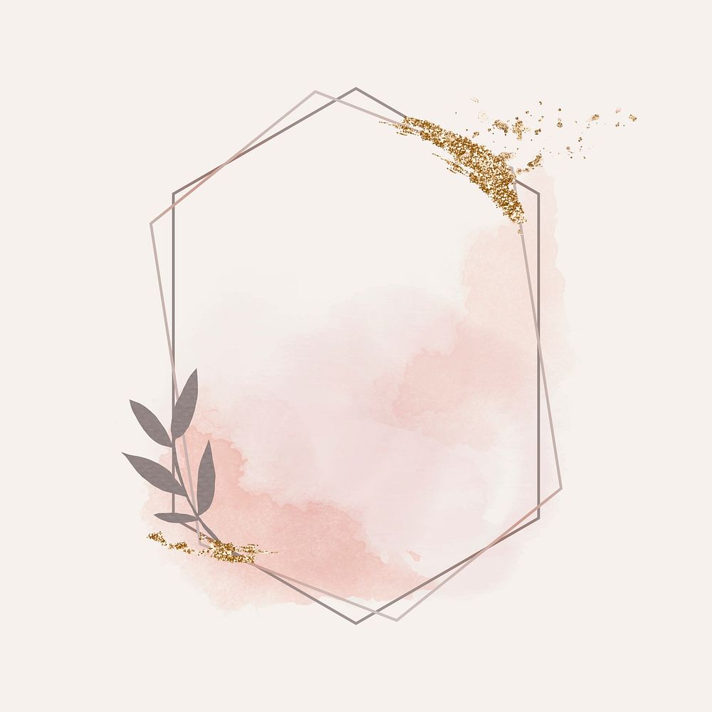 Pink shimmering hexagon frame vector | Premium Vector - rawpixel