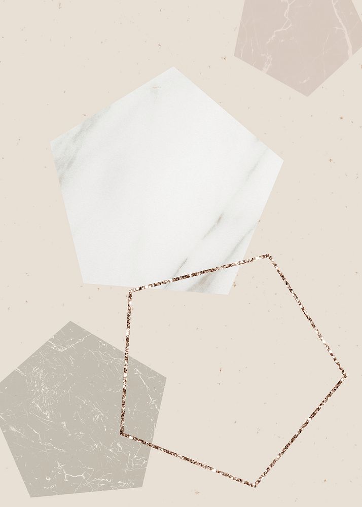 Shimmering pentagon frame design collection | Premium Photo - rawpixel