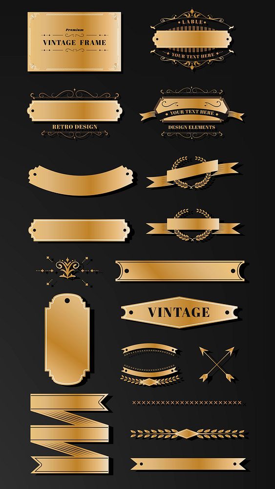 Vintage gold badge template vector | Premium Vector - rawpixel
