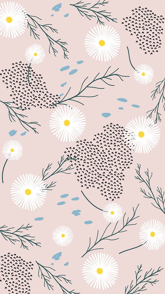 Dandelion patterned pink background vector | Premium Vector - rawpixel