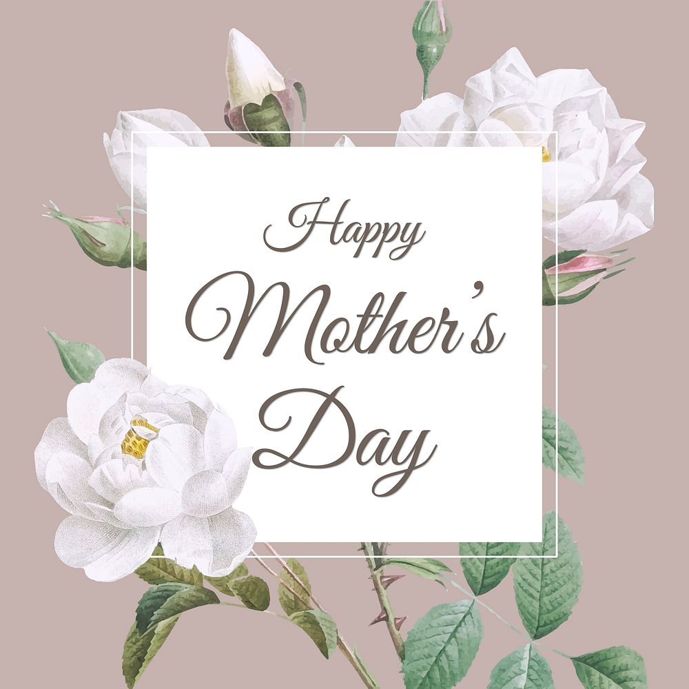 Floral elegant mother's day card | Premium Vector - rawpixel