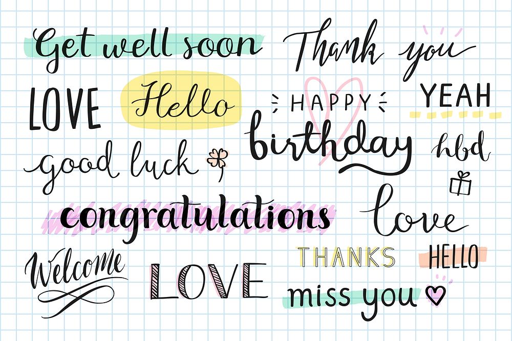 Greetings typography design vector collection | Premium Vector - rawpixel