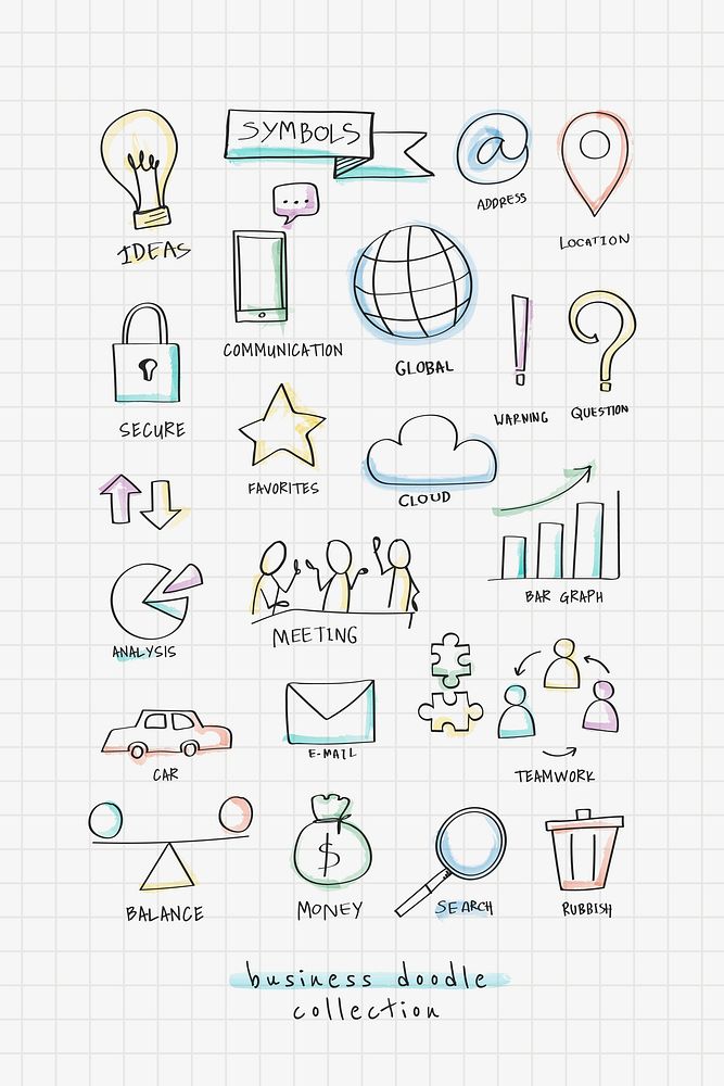 Business doodle collection design vector | Premium Vector - rawpixel
