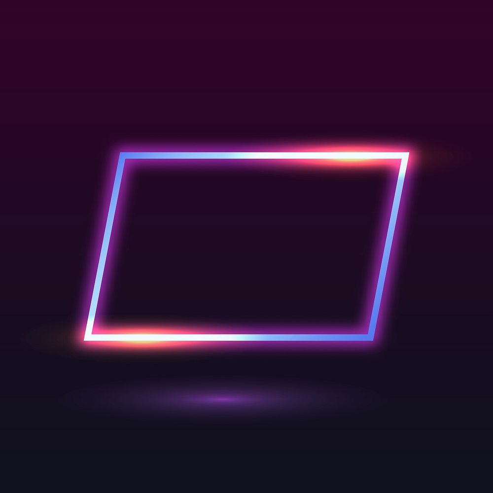 Retro neon rectangle badge vector | Free Vector - rawpixel