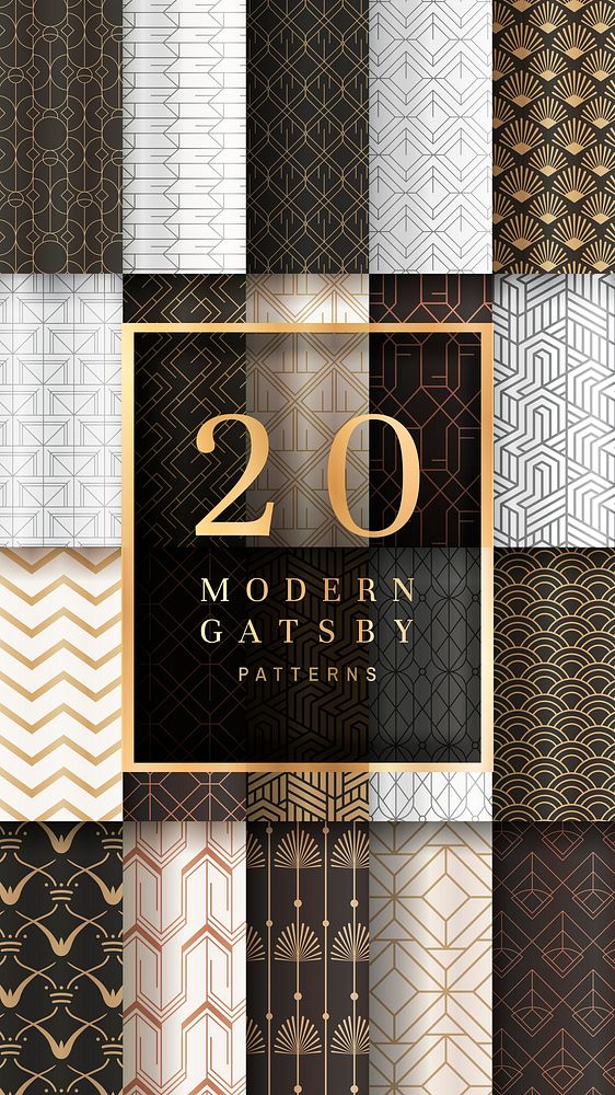 Modern gatsby pattern design vector | Premium Vector - rawpixel