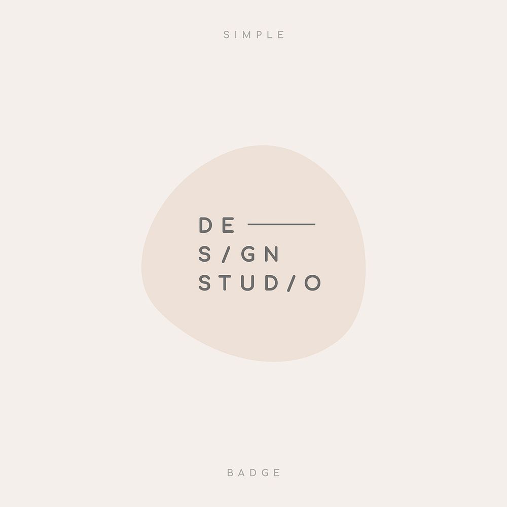 Simple pastel beige badge vector | Premium Vector - rawpixel