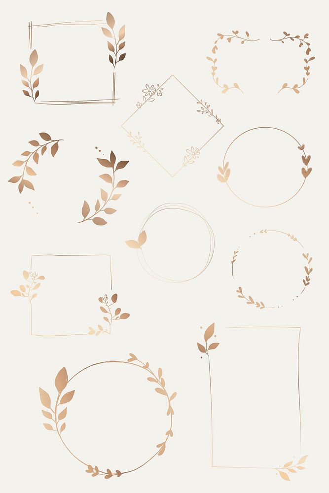Doodle floral wreath vector collection | Premium Vector - rawpixel