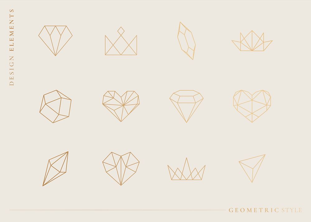 Linear geometric design element collection | Premium Vector - rawpixel