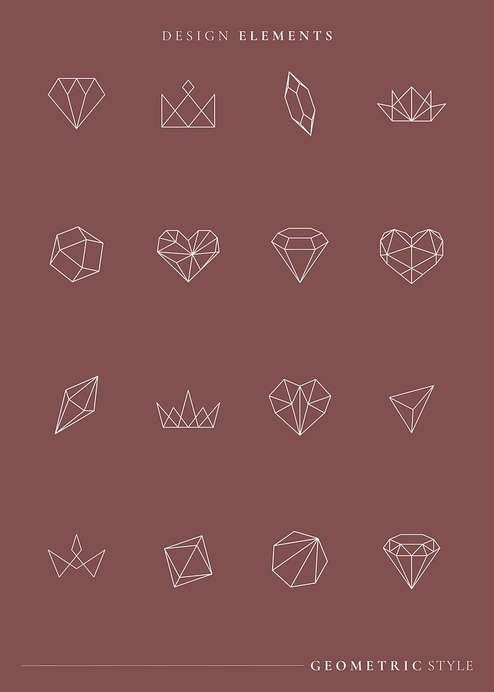 Linear geometric design element collection | Free Vector - rawpixel