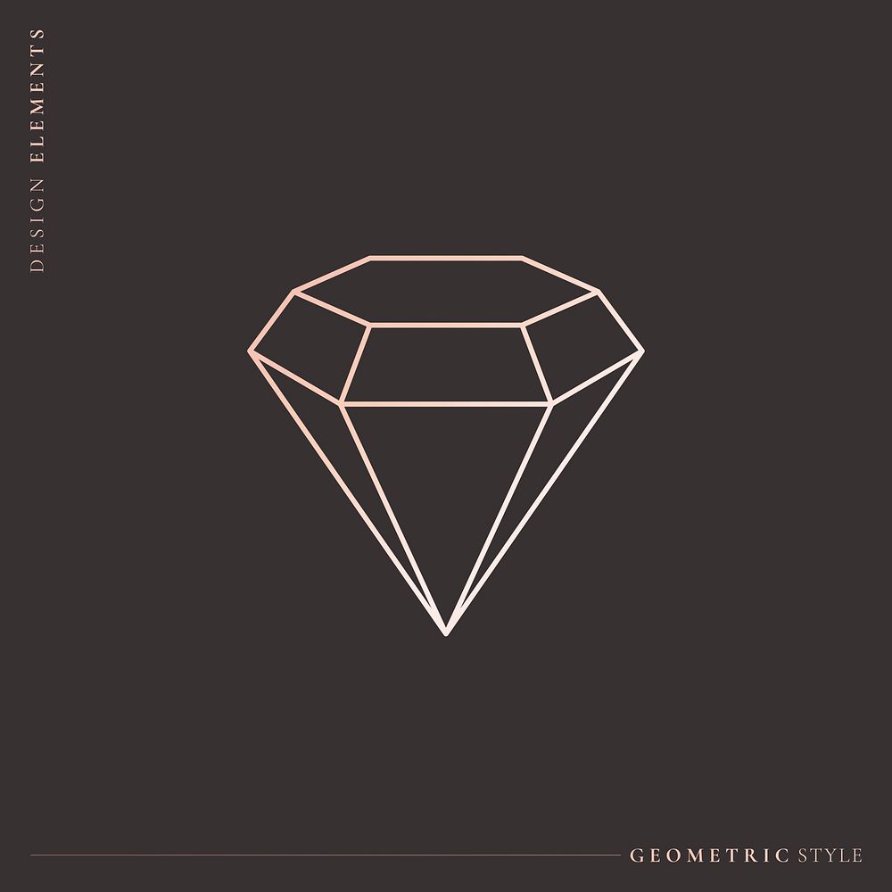 Linear geometric diamond design vector | Free Vector - rawpixel
