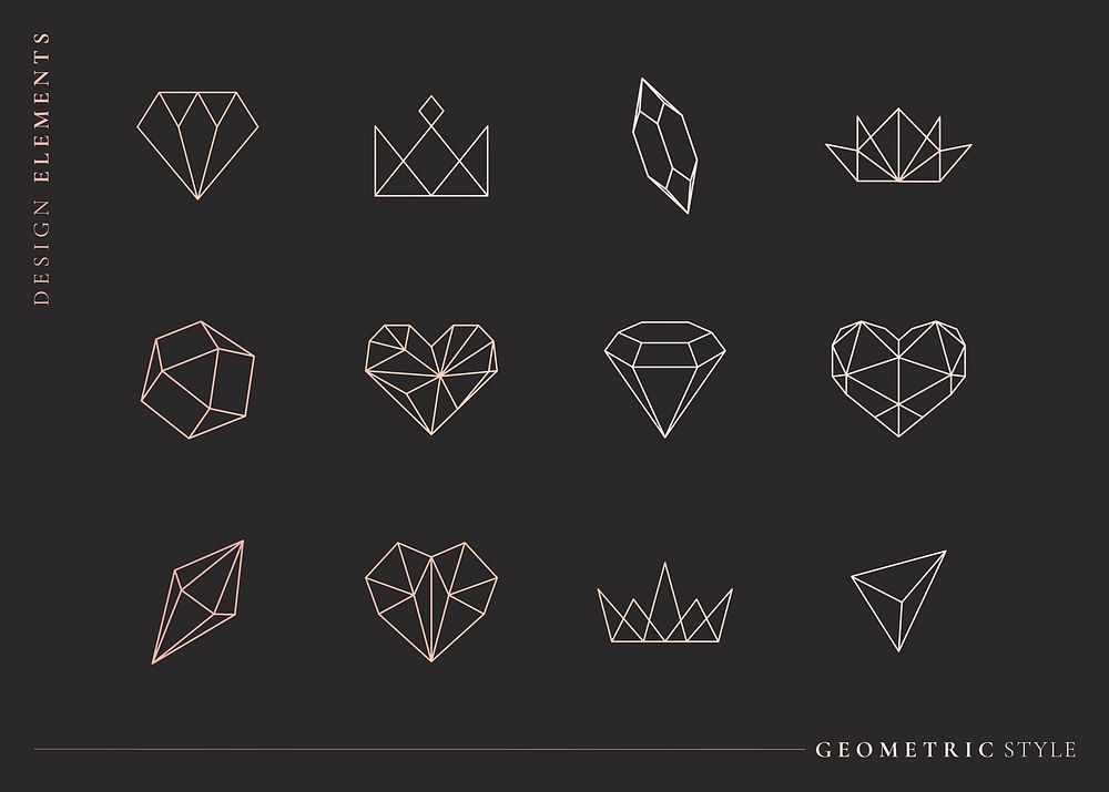 Linear geometric design element collection | Premium Vector - rawpixel