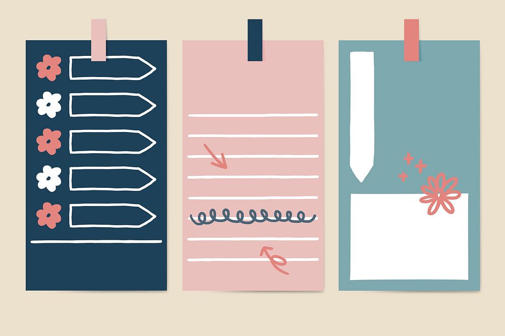 Sticky note doodle collection vectors | Premium Vector - rawpixel
