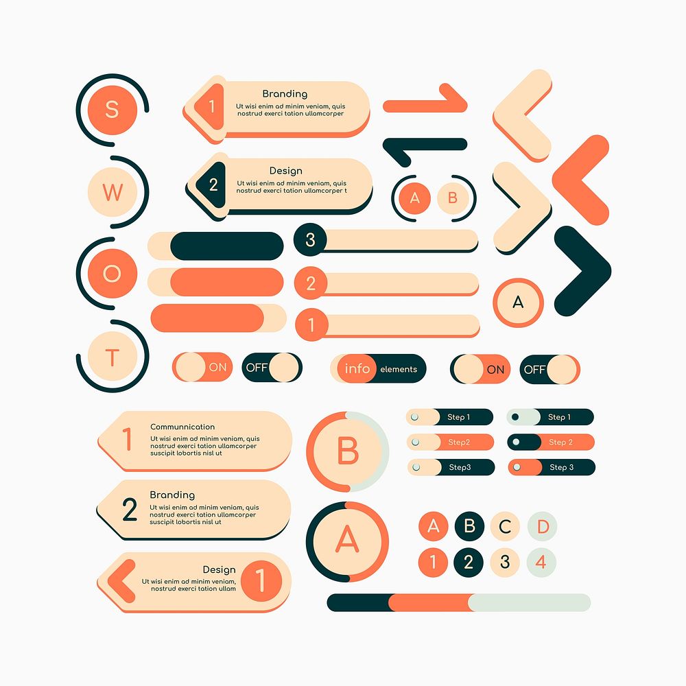 Orange infographic design elements | Premium Vector - rawpixel