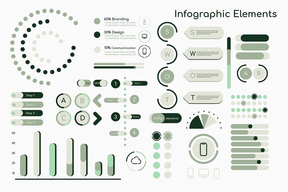 Green infographic design elements | Premium Vector - rawpixel