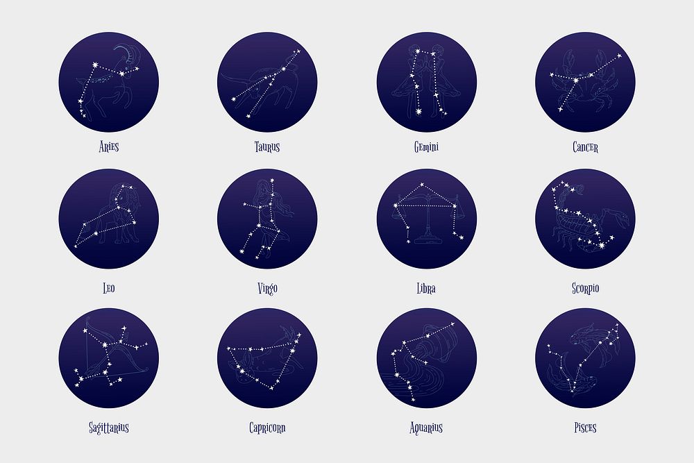 Astrological star signs vector set | Premium Vector - rawpixel