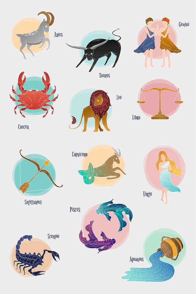 Astrological star signs vector set | Premium Vector - rawpixel