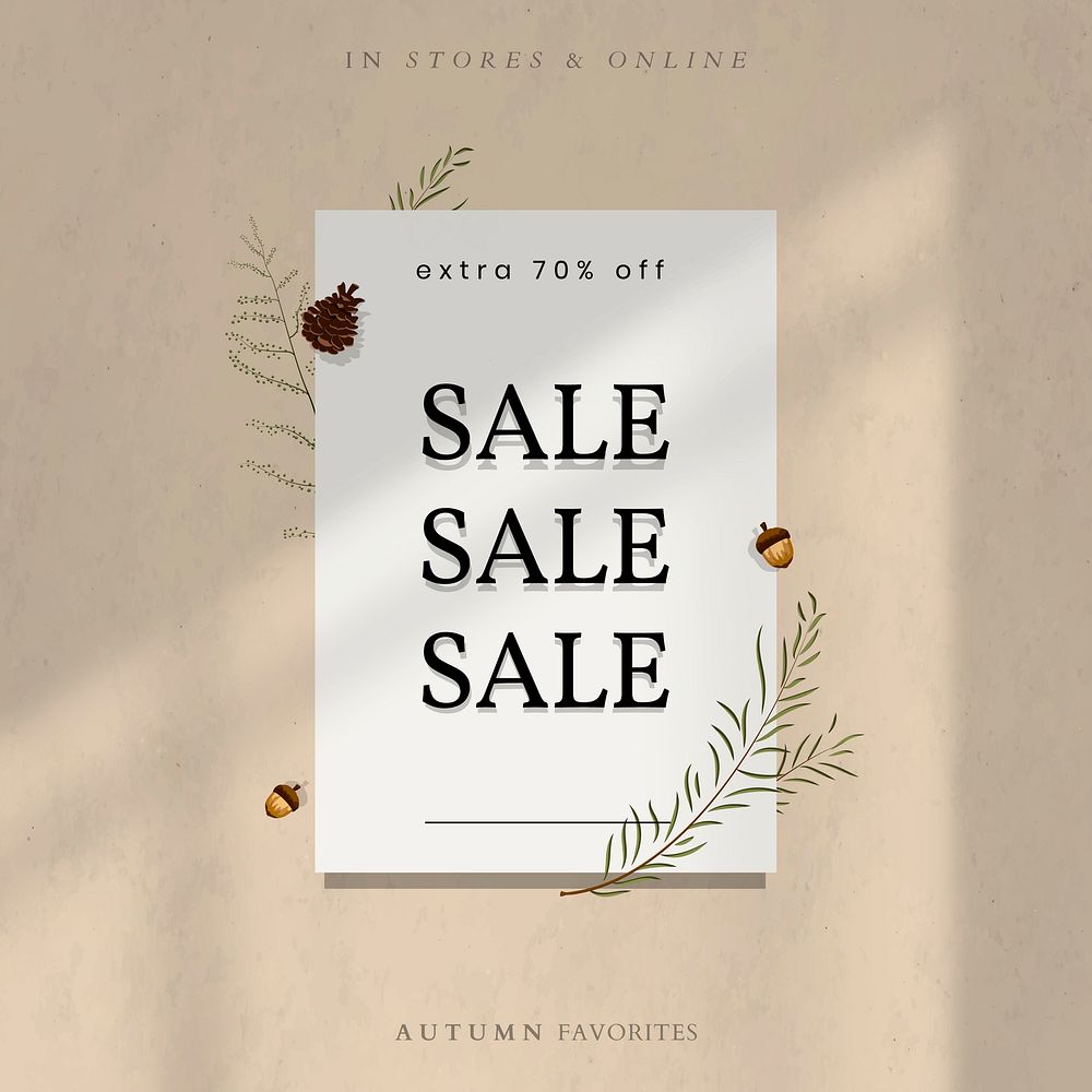 Autumn 70% off sale promotion | Premium Vector - rawpixel