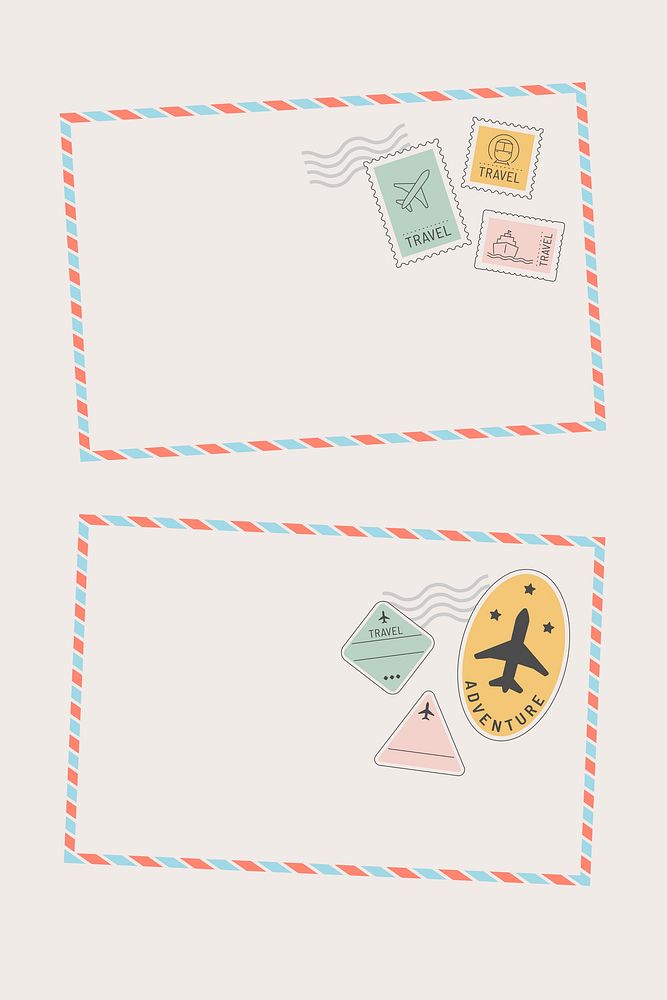 Stamped postcard frame with travel | Premium Vector - rawpixel