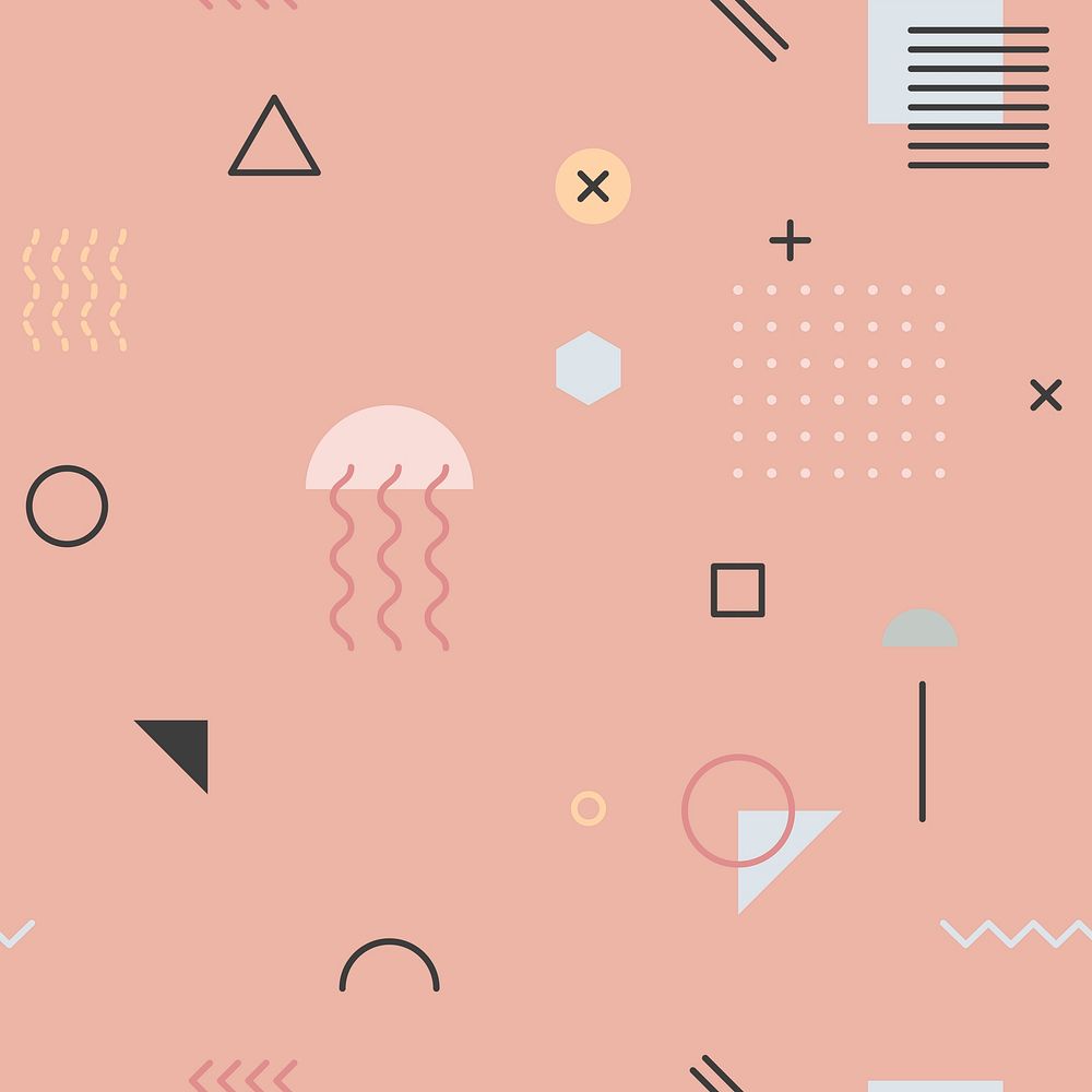 Pink Memphis pattern wallpaper vector | Premium Vector - rawpixel