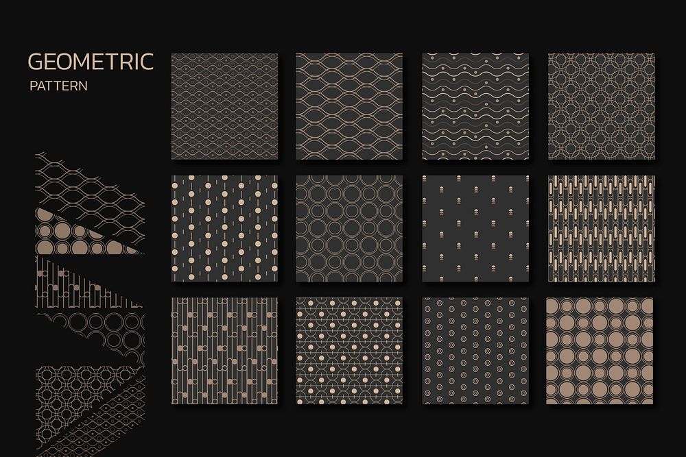Seamless geometric pattern vector set | Premium Vector - rawpixel