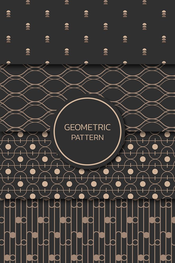 Seamless geometric pattern vector set | Premium Vector - rawpixel