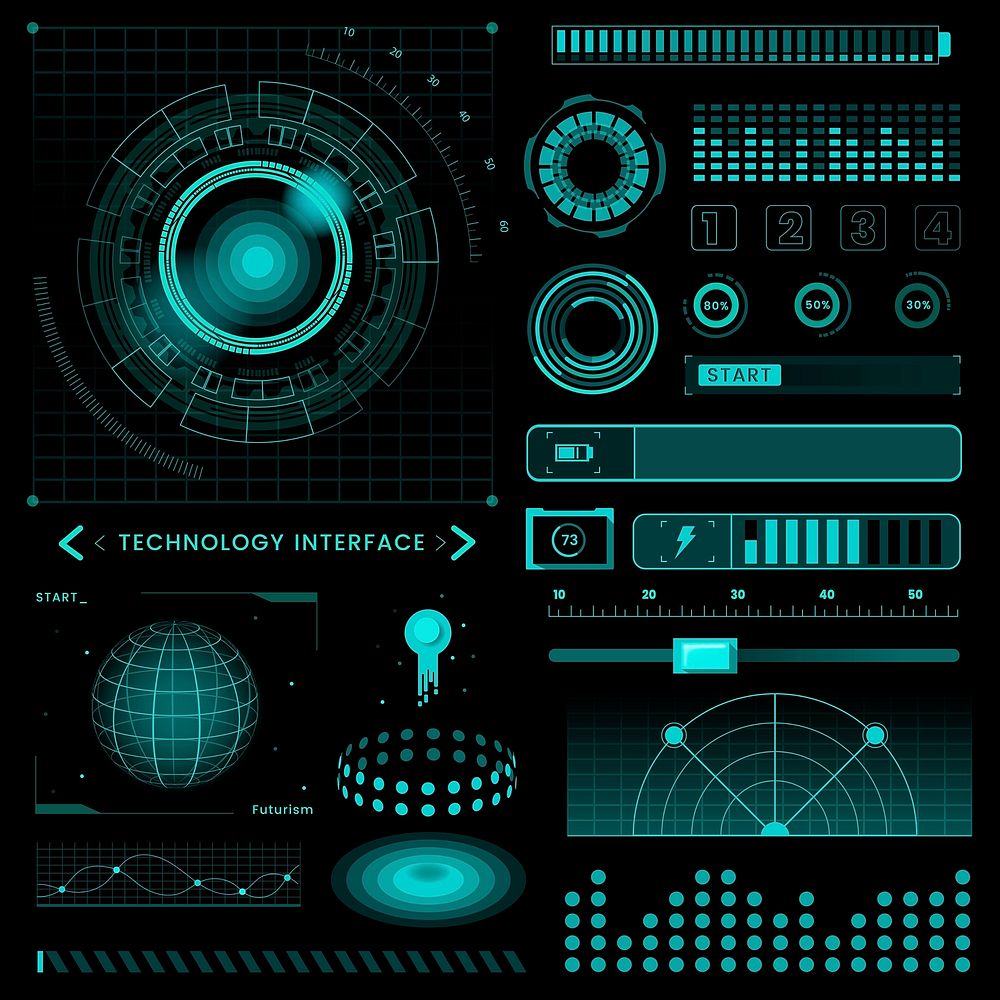 Technology interface template design elements | Premium Vector - rawpixel