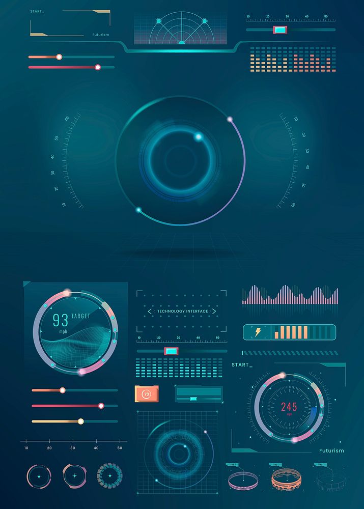 Technology interface template design elements | Premium Vector - rawpixel