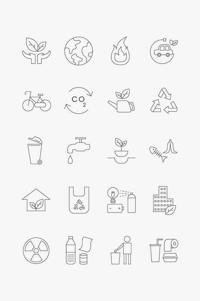 Environment icon design elements vector | Free Vector - rawpixel