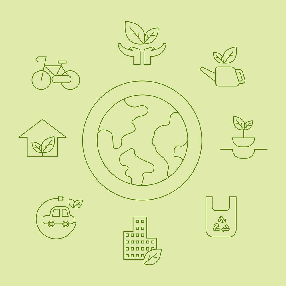 Environment icon design elements vector | Free Vector - rawpixel